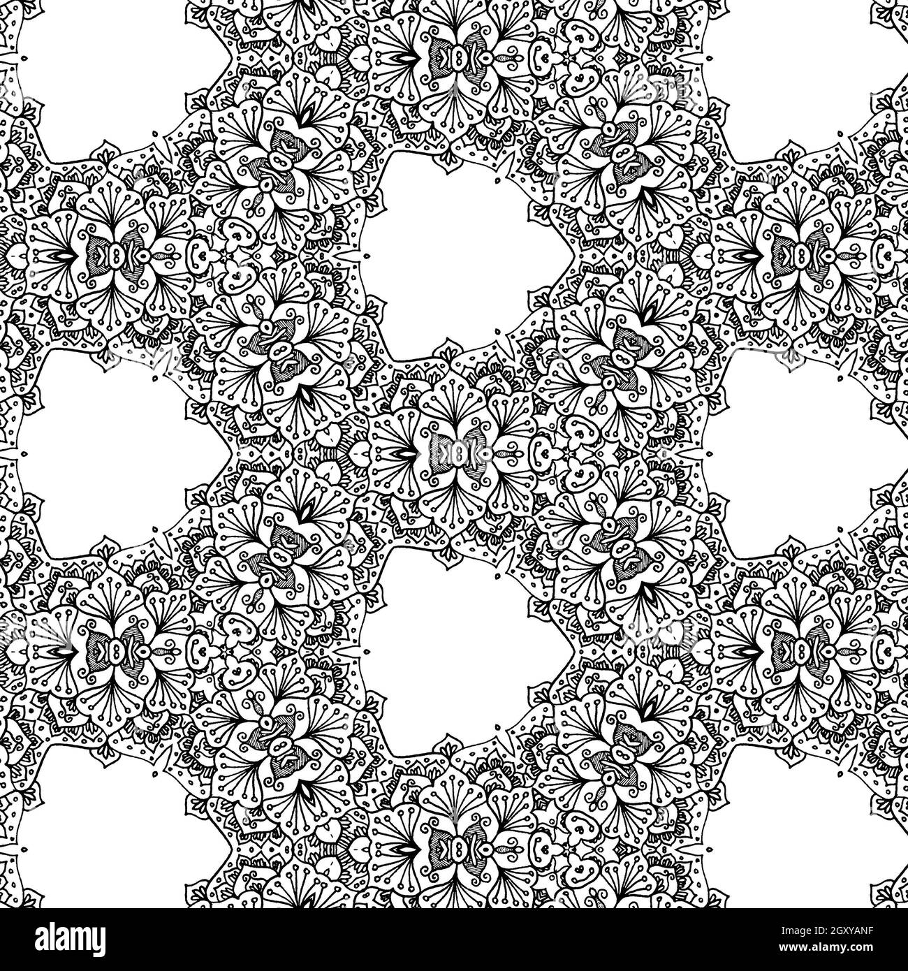 Beautiful and elegant monochromatic and grey symmetrical mandala ...