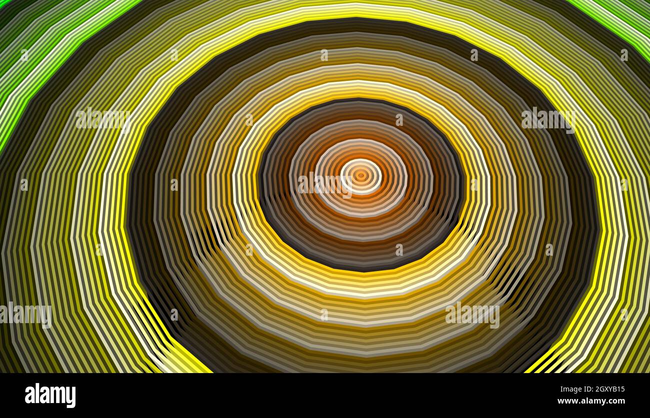 moving waves of colorful shades emerging from the center of the circle ...