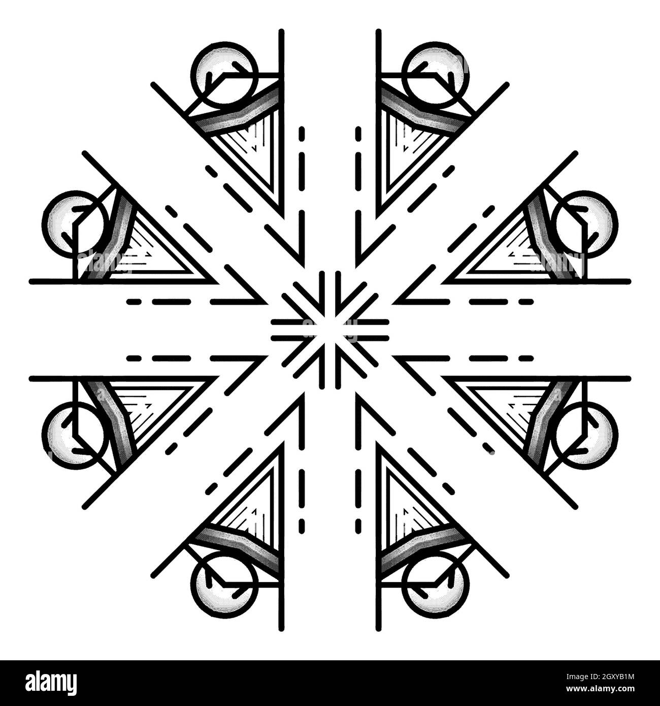 Beautiful and elegant monochromatic symmetrical mandala designs on ...