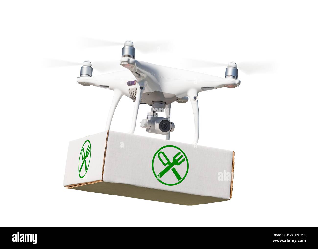 Unmanned Aircraft System (UAV) Quadcopter Drone Carrying Package With ...