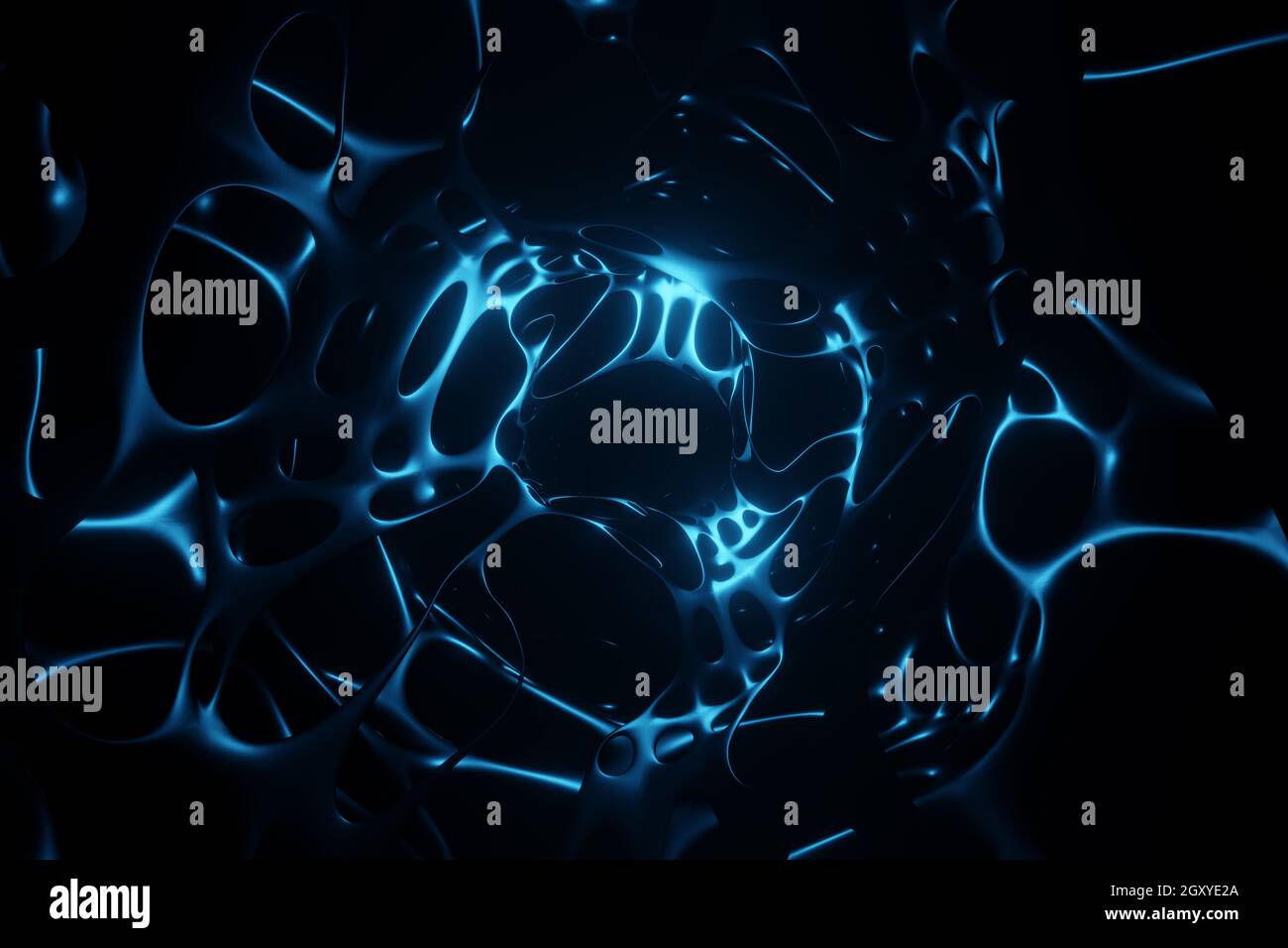 Abstract wire in blue using as science fiction background, 3d rendering ...