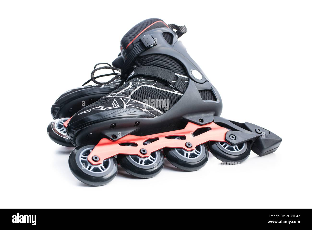 Inline roller skates isolated on white background Stock Photo - Alamy