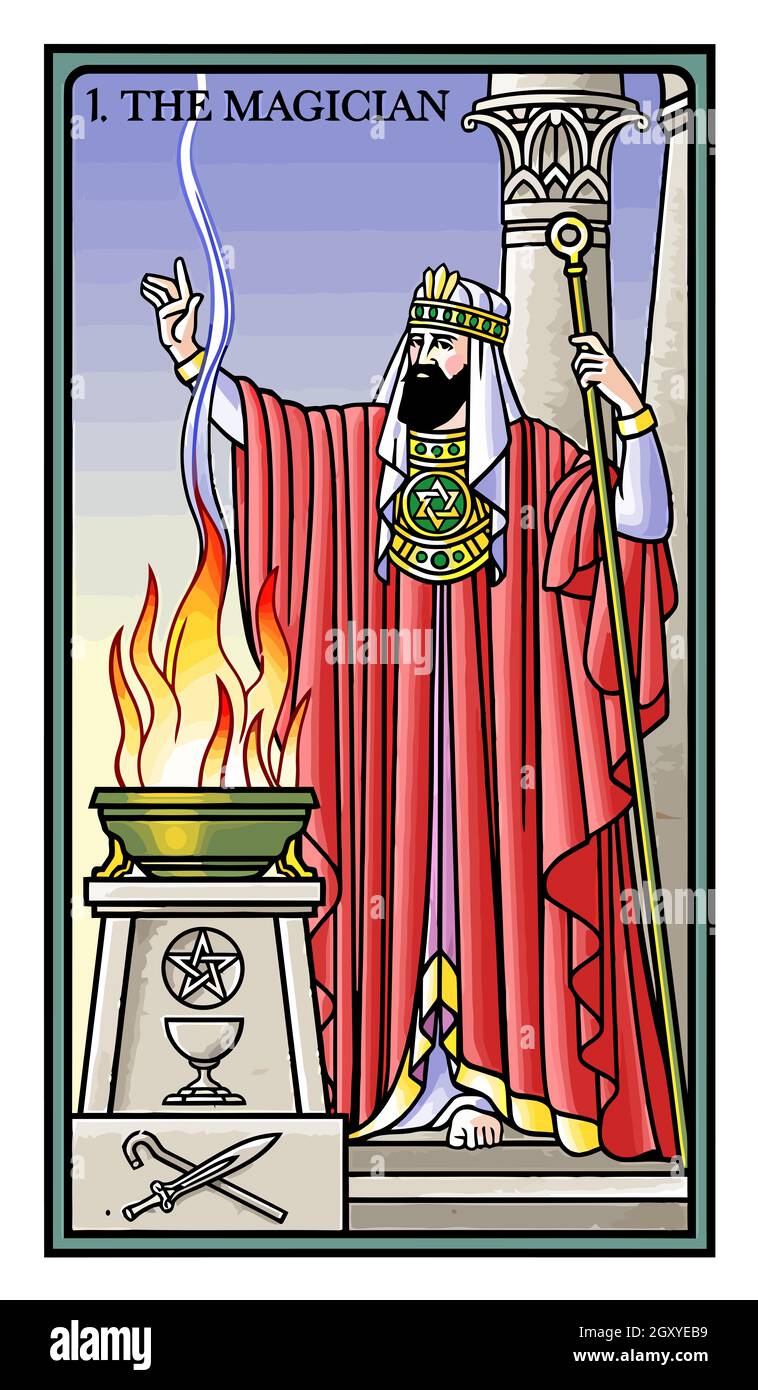 tarot fortune telling card illustration Stock Photo - Alamy