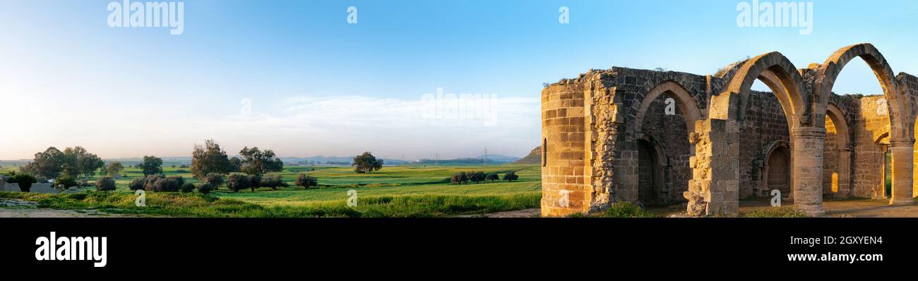 Ruins of Agios Sozomenos temple. Nicosia district. Cyprus Stock Photo - Alamy