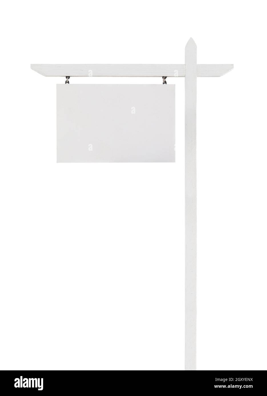 Blank Real Estate Sign Isolated on a White Background Stock Photo - Alamy