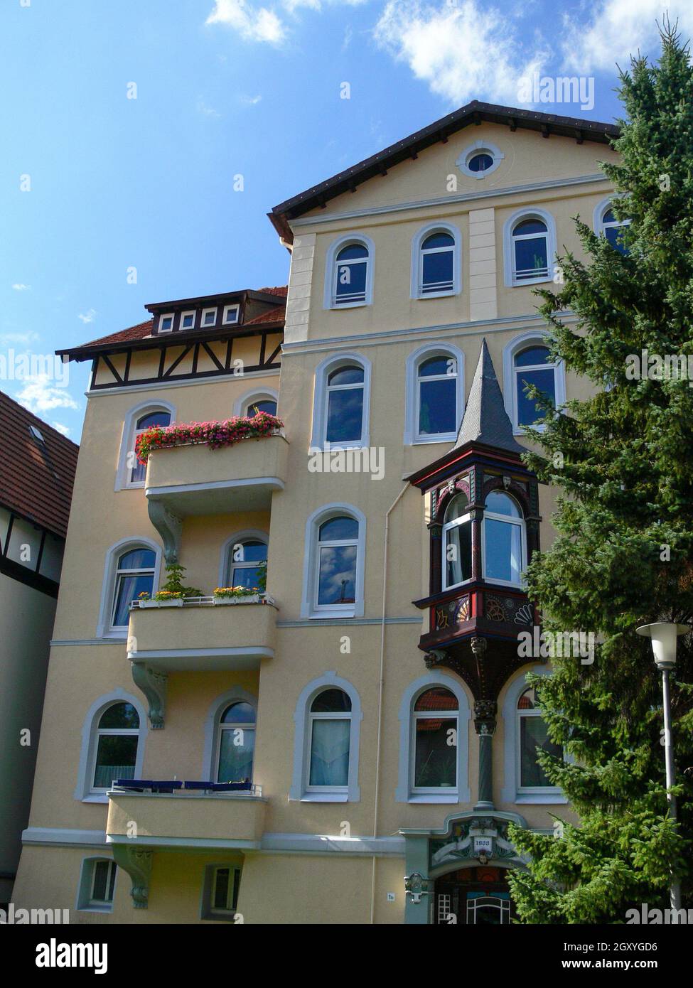 Large modern house in an idyllic landscape in central Germany Stock ...