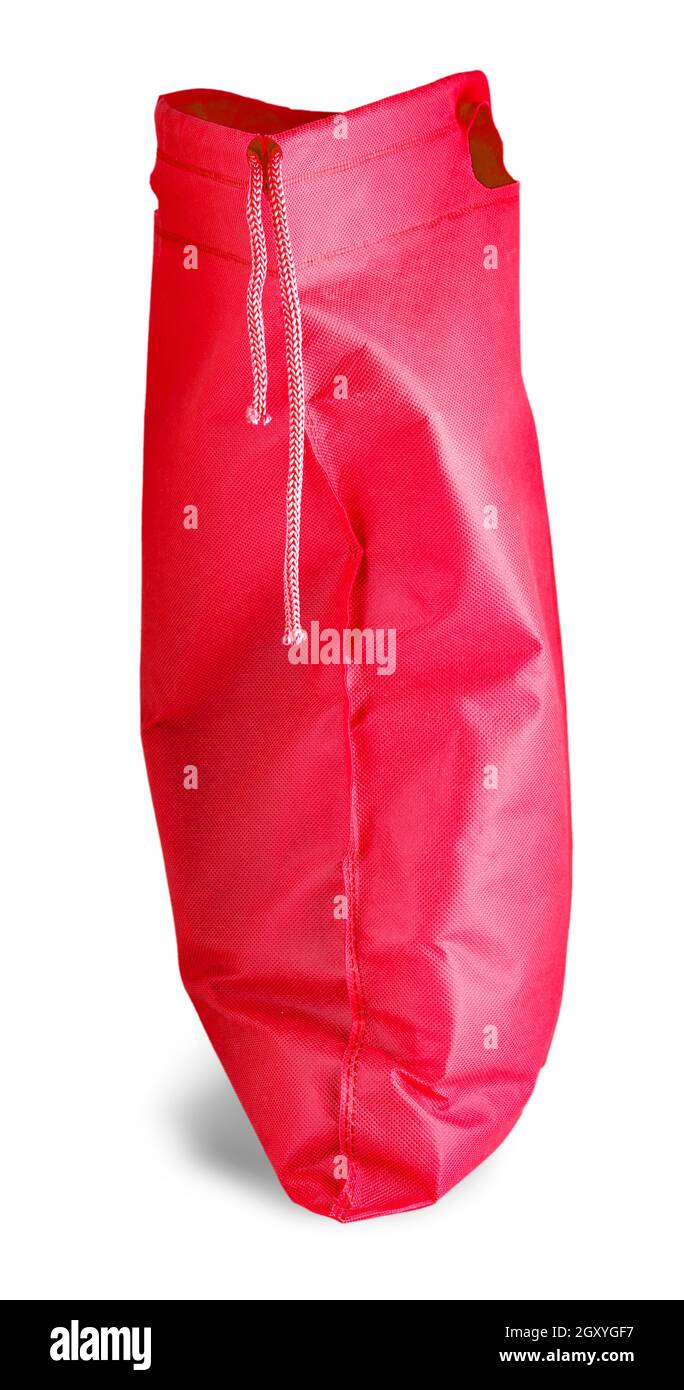 The red cloth bag isolated on white background with clipping path Stock ...