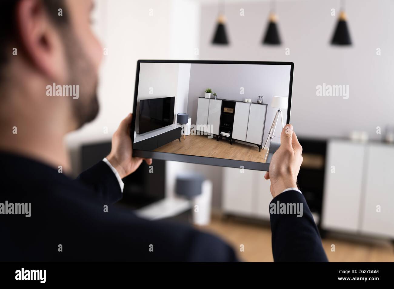 Virtual Guided Real Estate Broker House Tour Stock Photo - Alamy