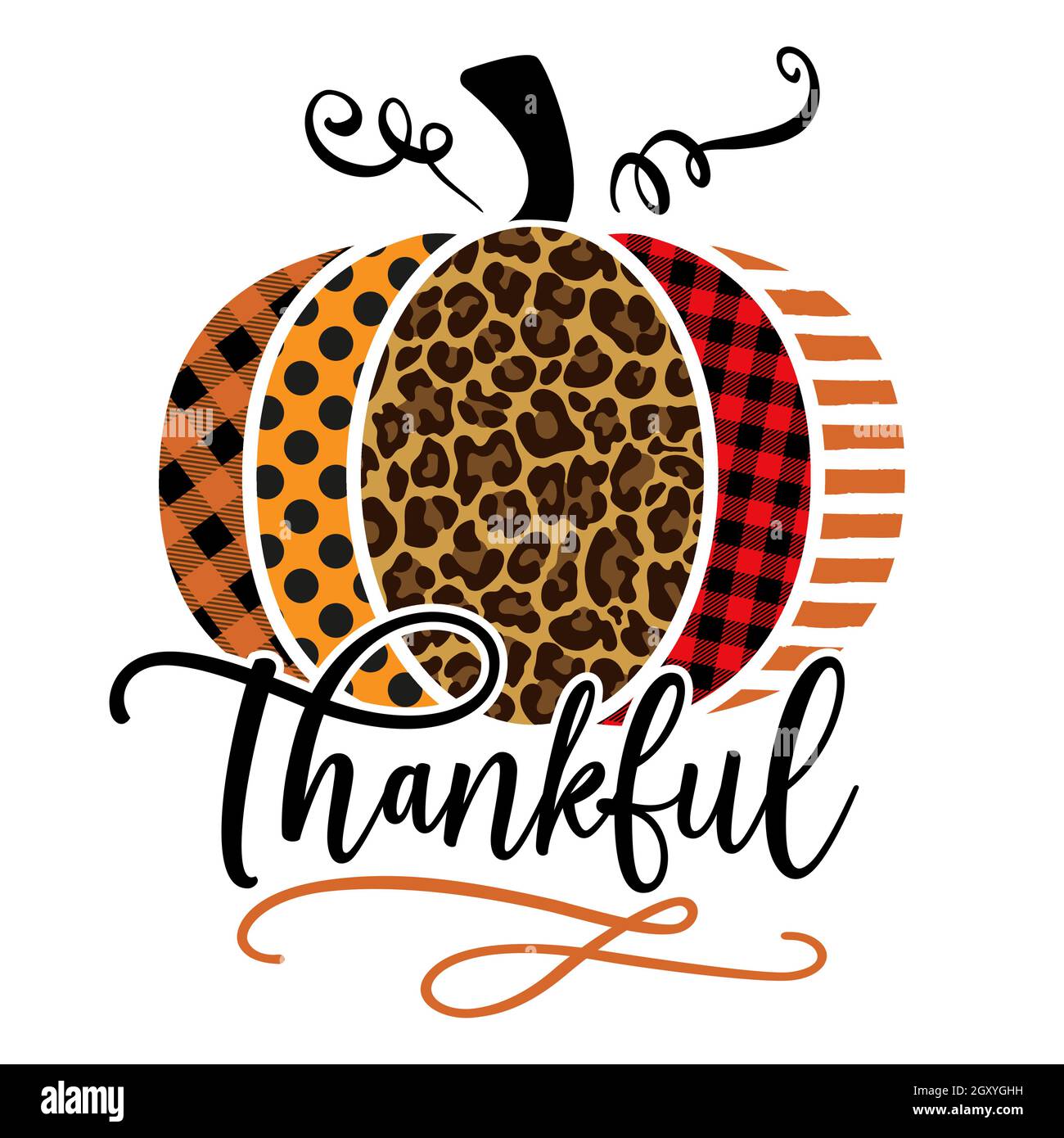 Thankful - Religion quote Thanksgiving day or Harvest handwritten word ...