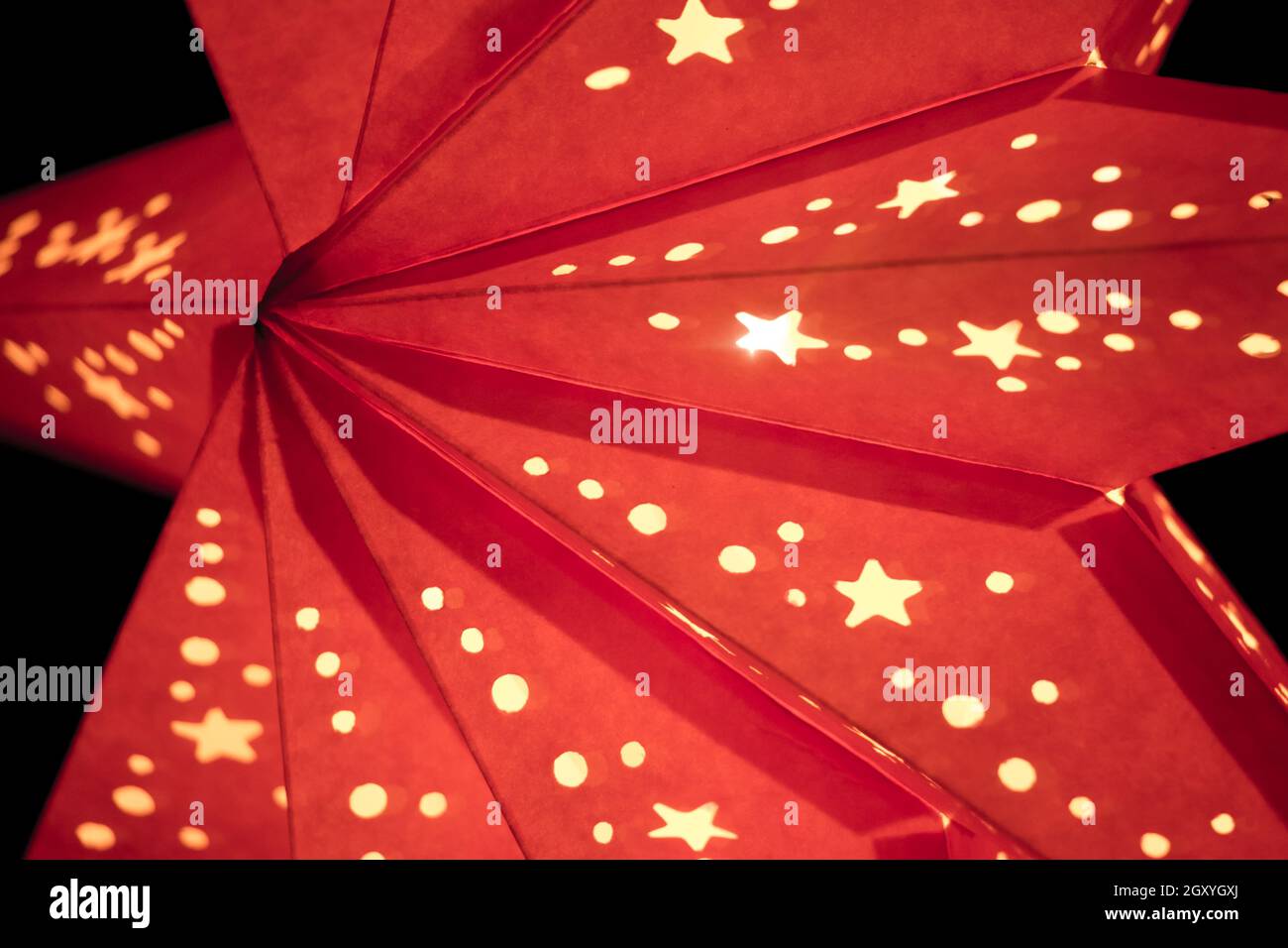 Beautiful shiny star mood lamp is merry advent decoration. Traditional ...