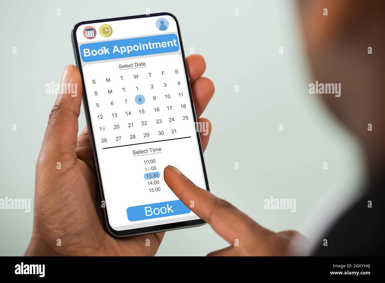 Booking Meeting Calendar Appointment On Smartphone Online Stock Photo ...