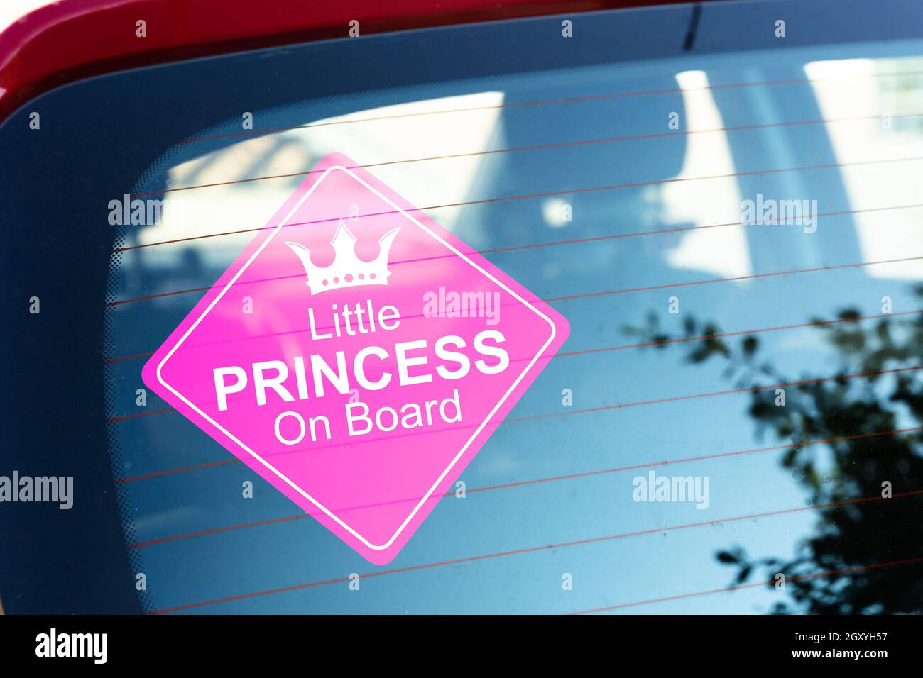 Child Princess On Board Car Window Sticker Sign Stock Photo - Alamy