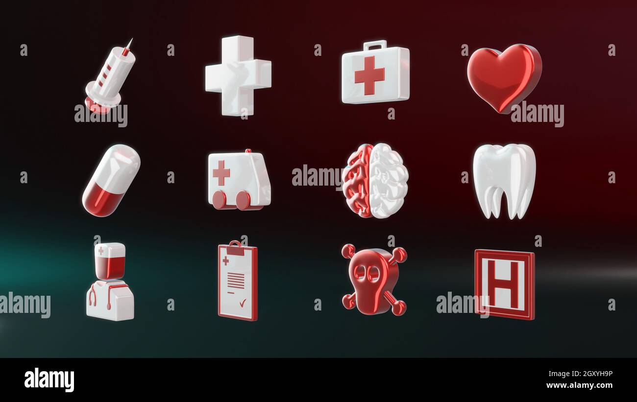 Medical icons - 3D Illustration Stock Photo - Alamy
