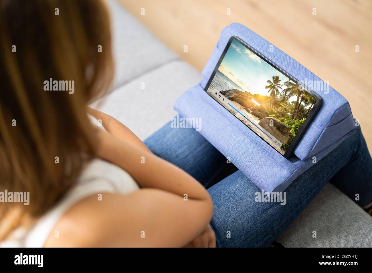 Women Watching Soap Opera TV Series On Tablet Stock Photo - Alamy