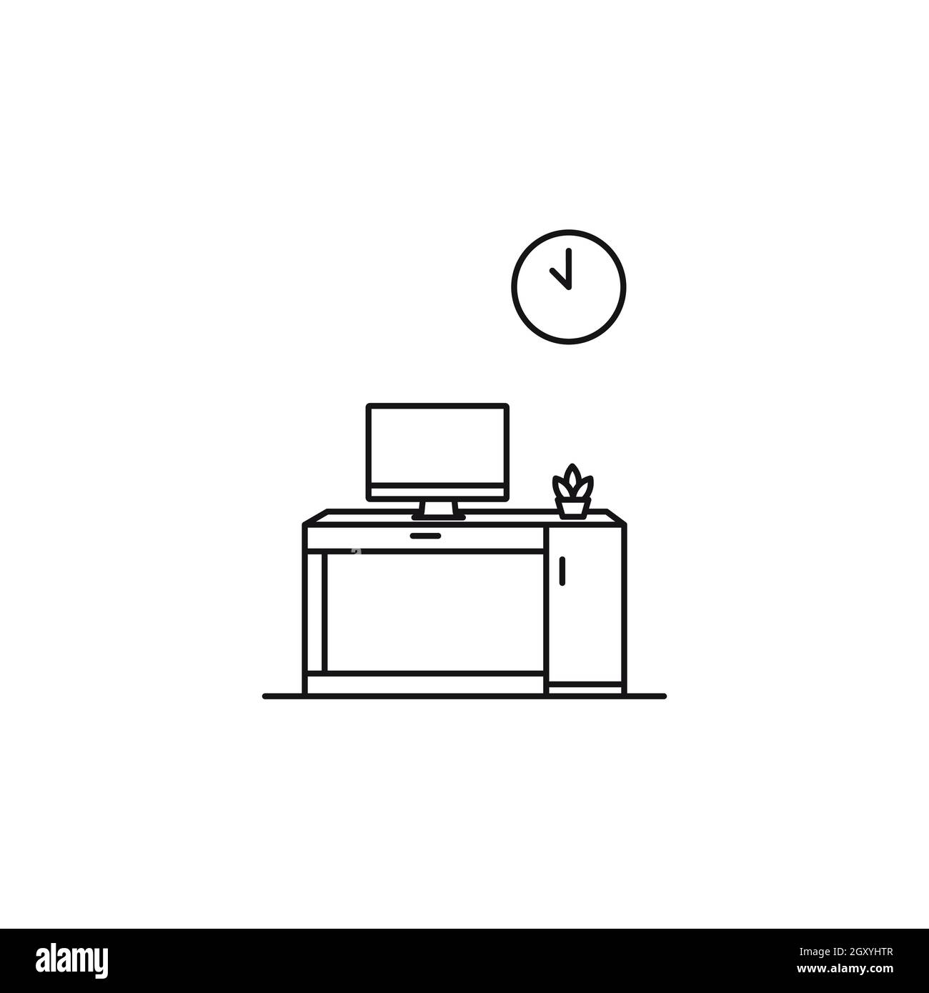 Work from home logo, Table desk icon. workplace, Home or office desk ...