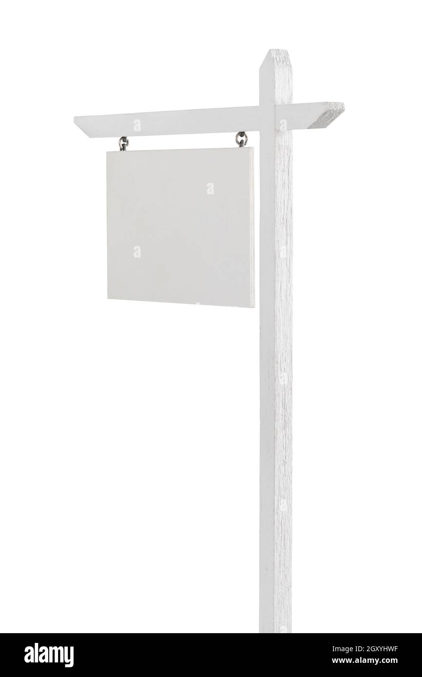 Blank Real Estate Sign Isolated on a White Background Stock Photo - Alamy