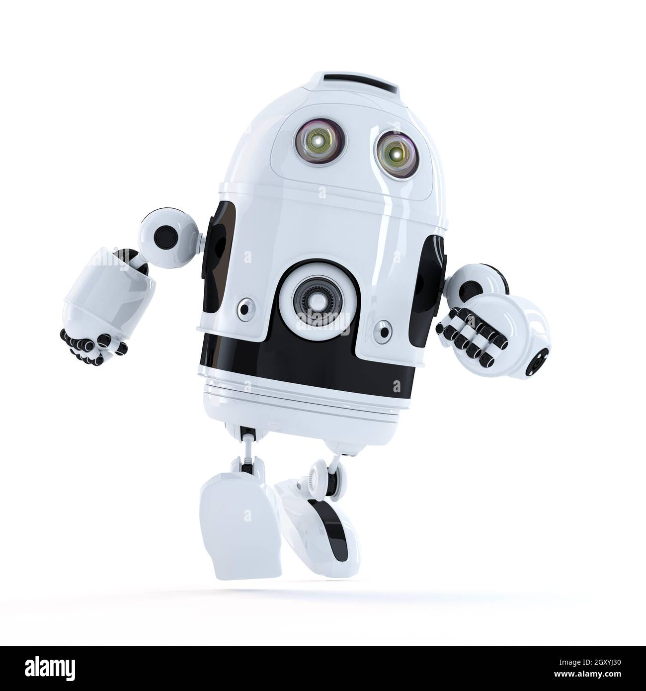 Running Android robot. Isolated Stock Photo - Alamy