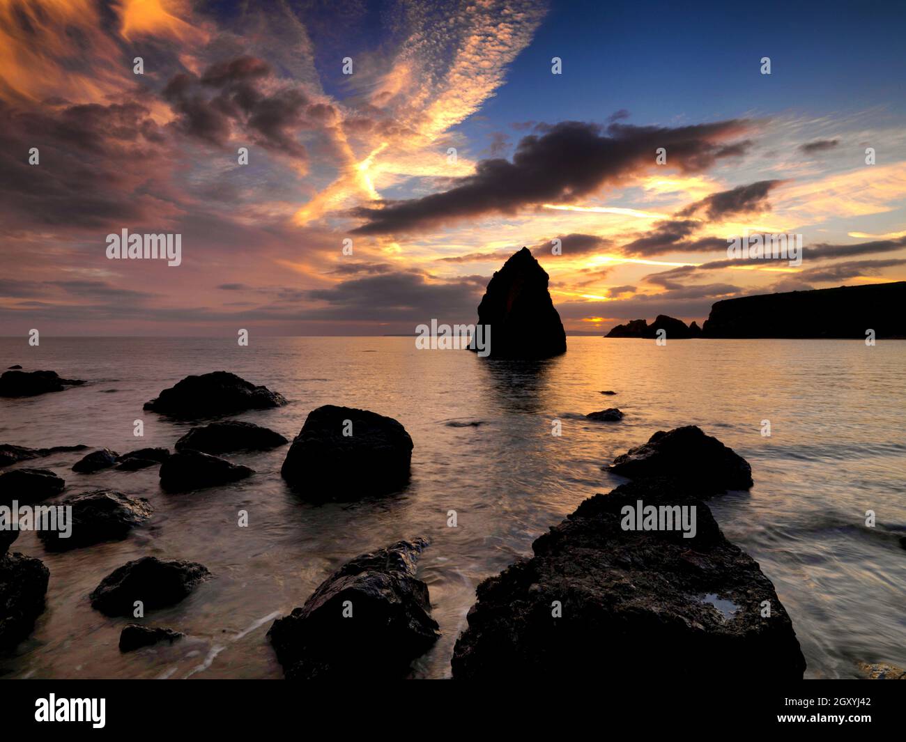 Sunset at Stradbally Cove,County Waterford, Ireland Stock Photo - Alamy