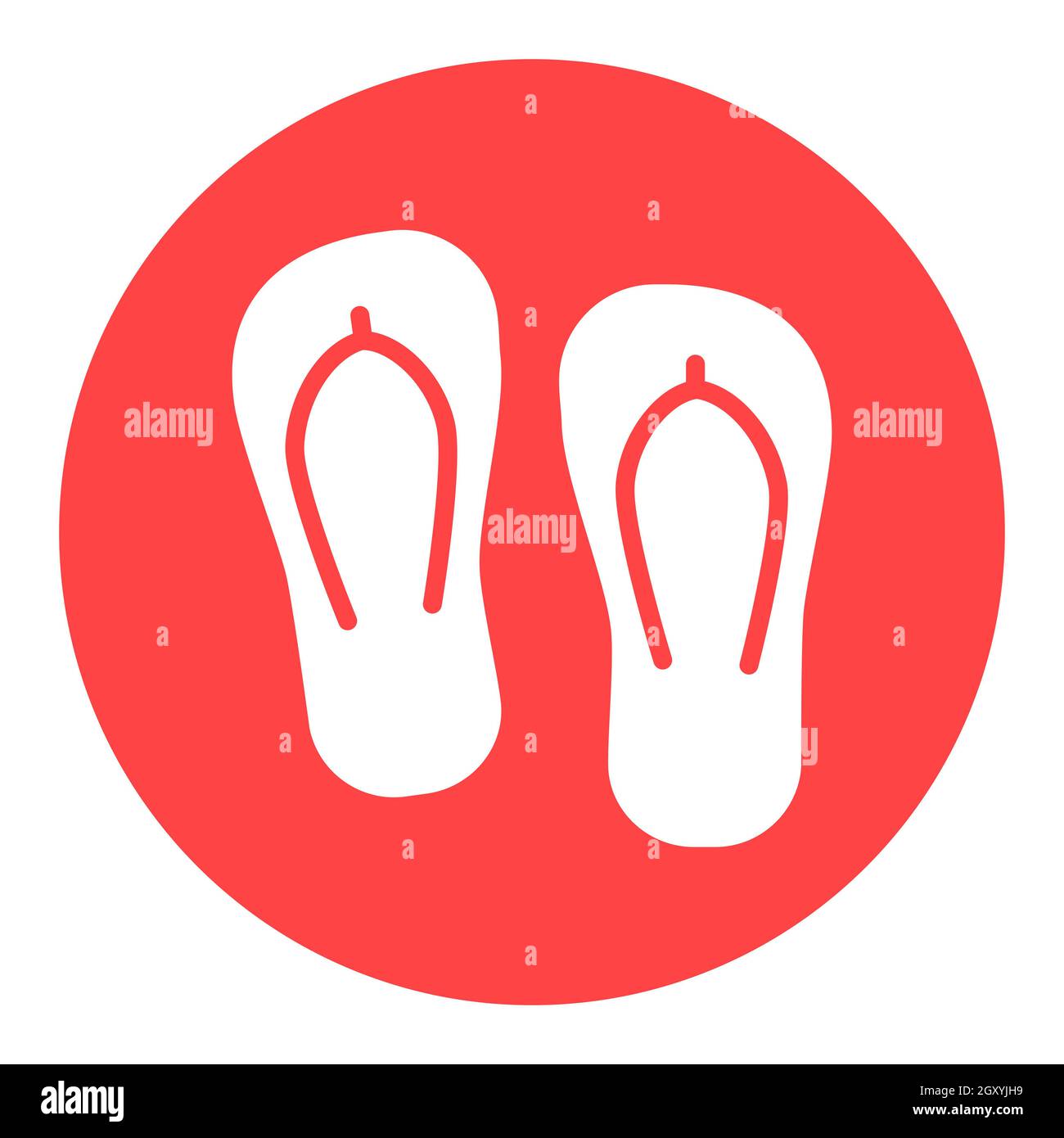 Flip Flops flat vector white glyph icon. Summer sign. Graph symbol for ...