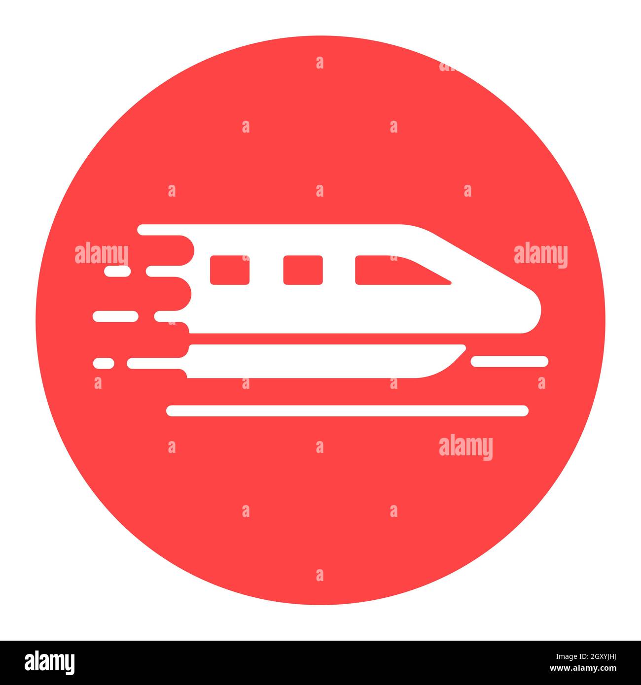 Monorail speed modern train flat vector white glyph icon. Graph symbol ...
