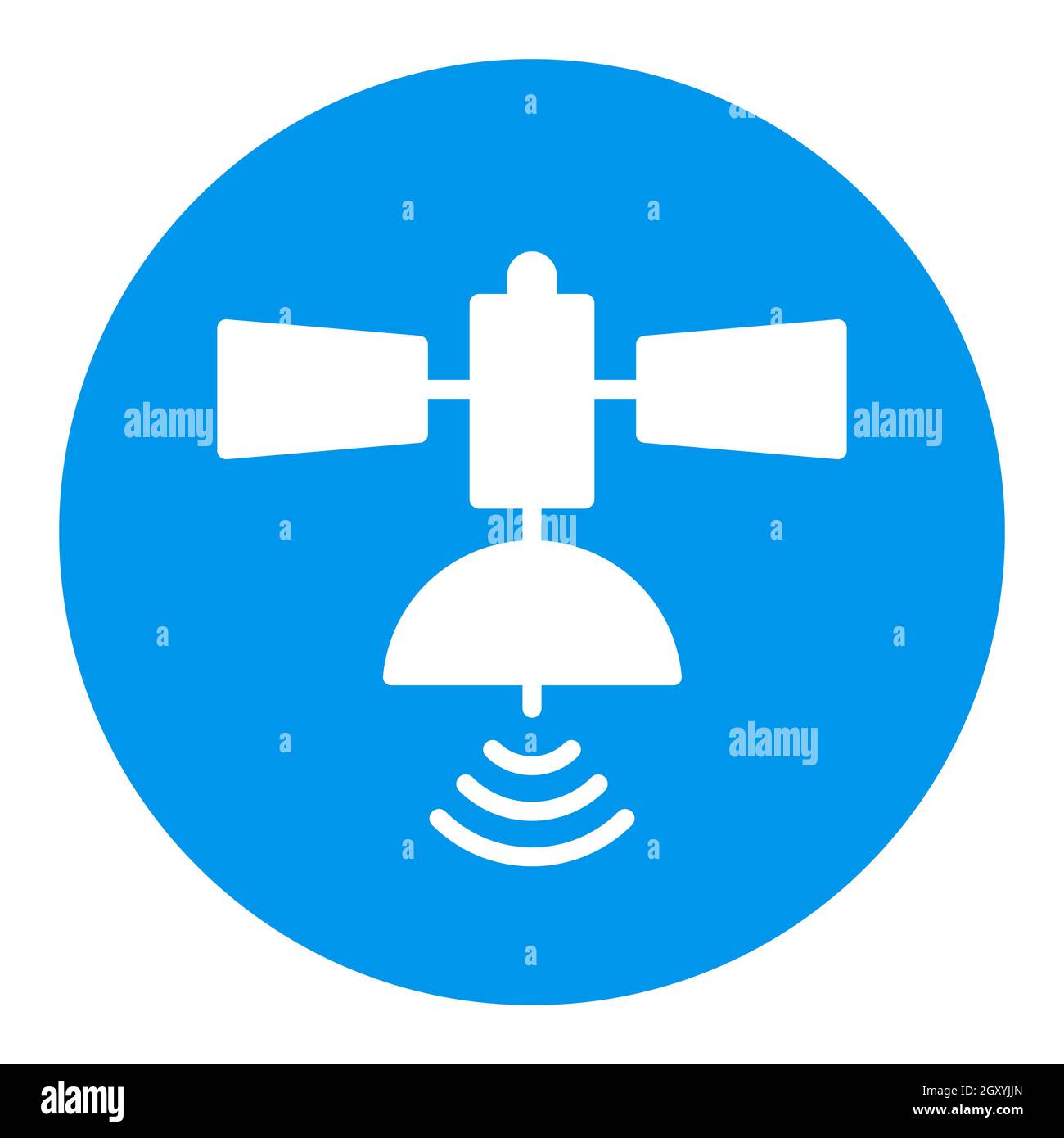Satellite vector white glyph icon. Navigation sign. Graph symbol for ...