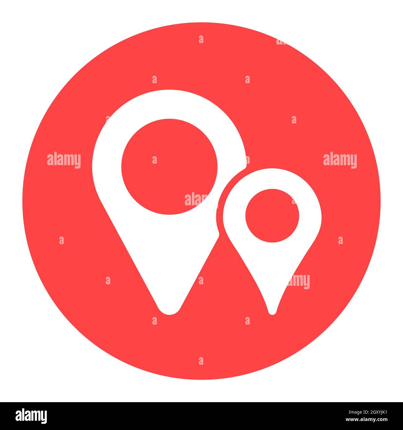 Two pin map white glyph icon. Map pointer. Map markers. GPS location ...