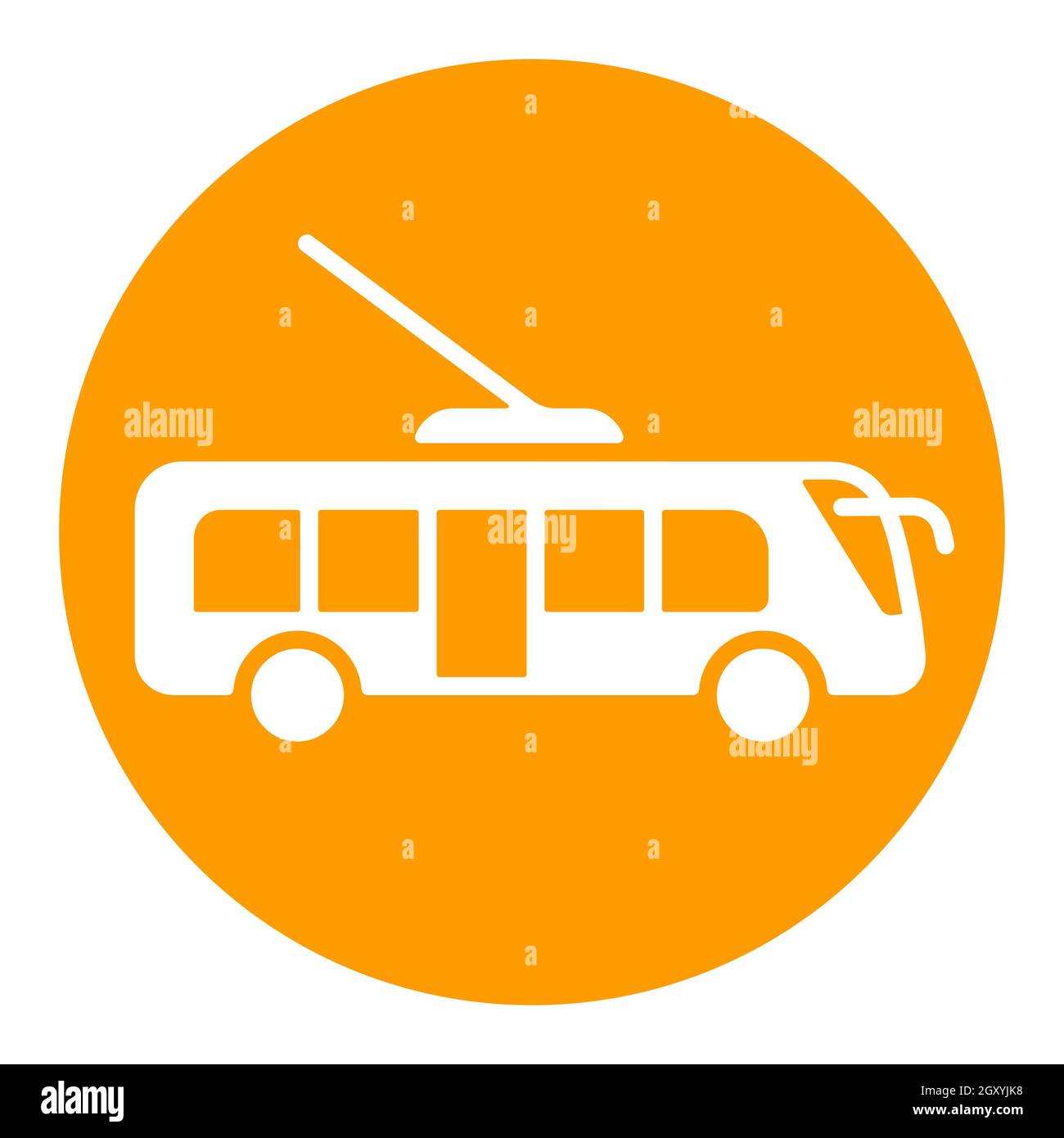 Trolley or trolleybus flat vector white glyph icon. Graph symbol for ...