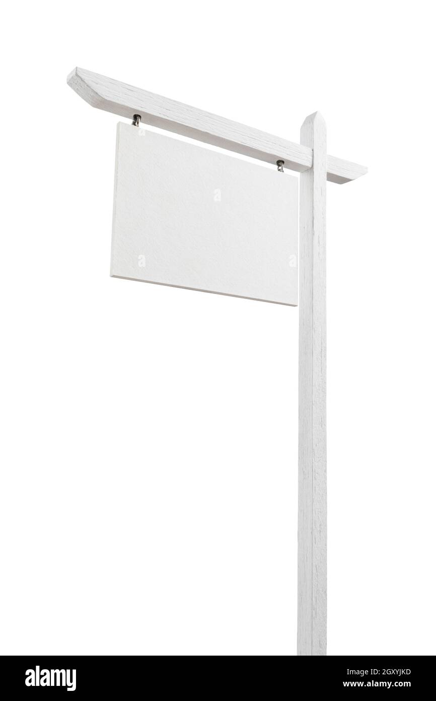 Blank Real Estate Sign Isolated on a White Background Stock Photo - Alamy