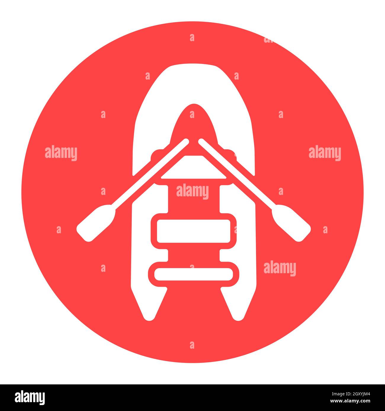 Inflatable rubber boat flat vector white glyph icon. Graph symbol for ...