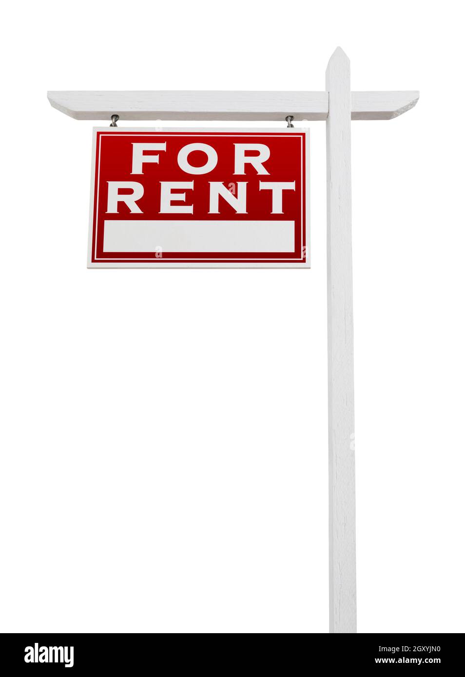 Left Facing For Rent Real Estate Sign Isolated on a White Background ...