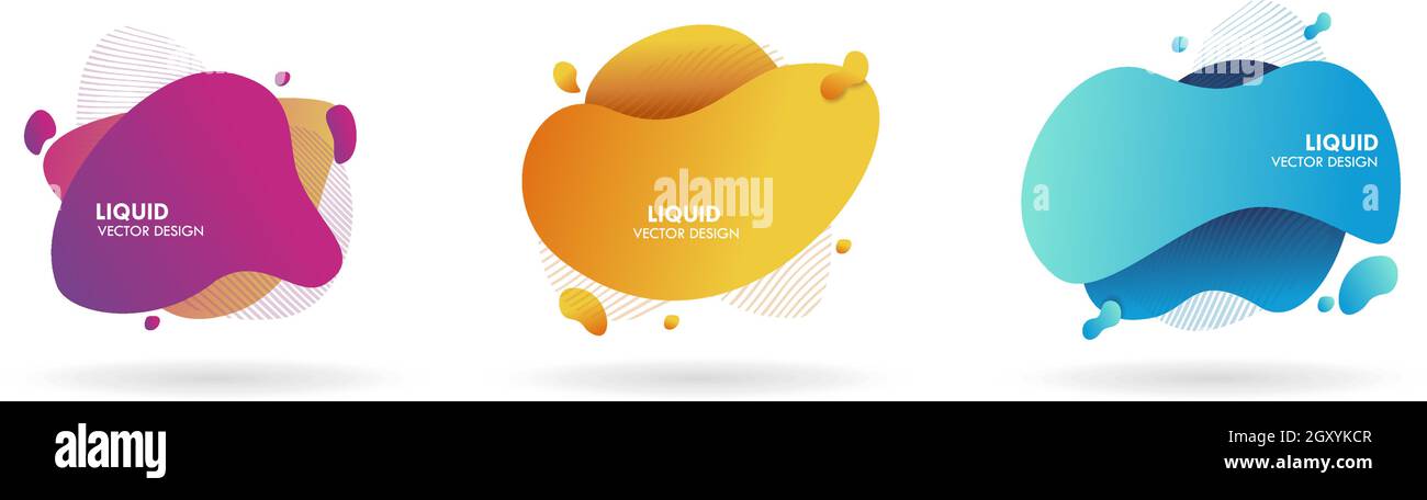 Abstract liquid shape. Fluid design. Isolated gradient waves with ...