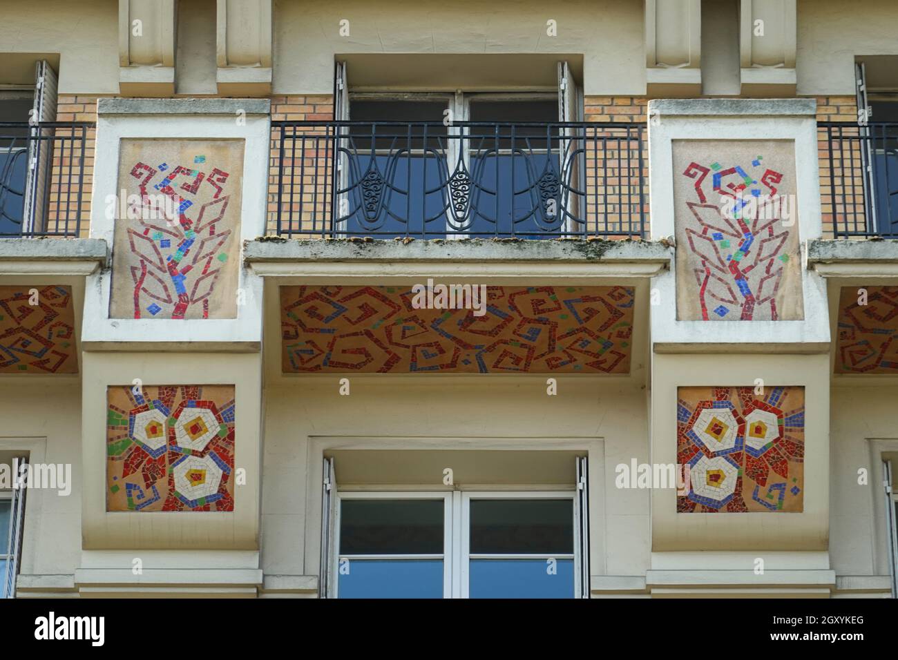 Paris, Art Deco Architektur, Rue Froidevaux 21-23, Atelierhaus von Georges Grimbert, 1929 ...