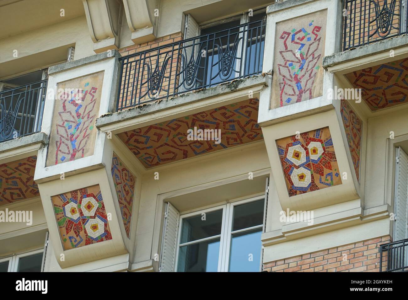 Paris, Art Deco Architektur, Rue Froidevaux 21-23, Atelierhaus von Georges Grimbert, 1929 ...
