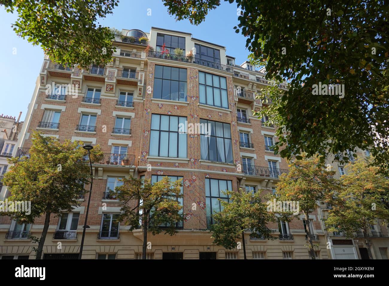 Paris, Art Deco Architektur, Rue Froidevaux 21-23, Atelierhaus von Georges Grimbert, 1929 ...