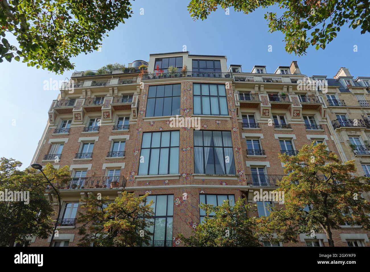 Paris, Art Deco Architektur, Rue Froidevaux 21-23, Atelierhaus von Georges Grimbert, 1929 ...