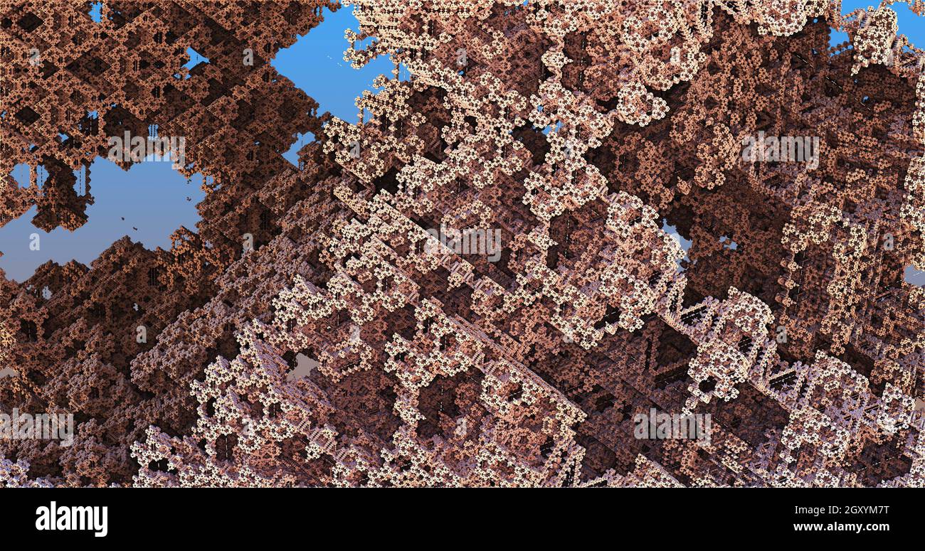 Flight through Cube of technic Stock Photo - Alamy