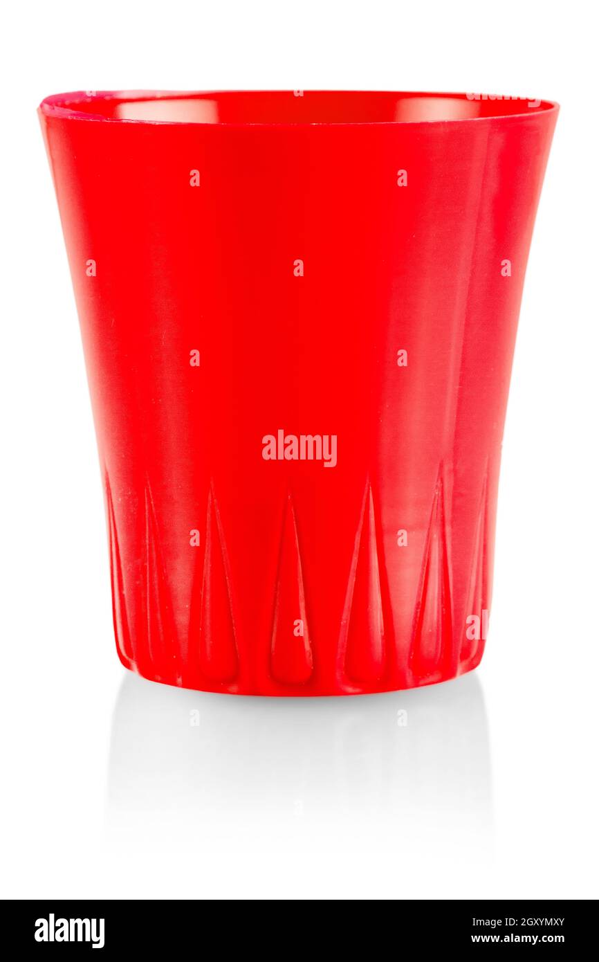 The close up Plastic Cup isolated on white with a clipping path Stock ...