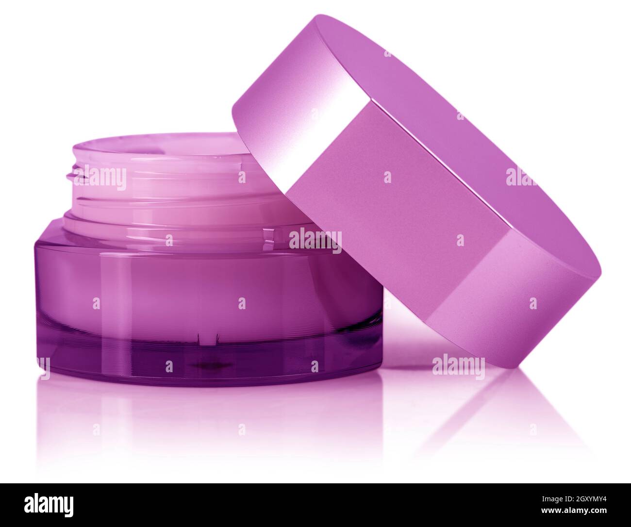 The pink cosmetic cream in container isolated on white background Stock ...