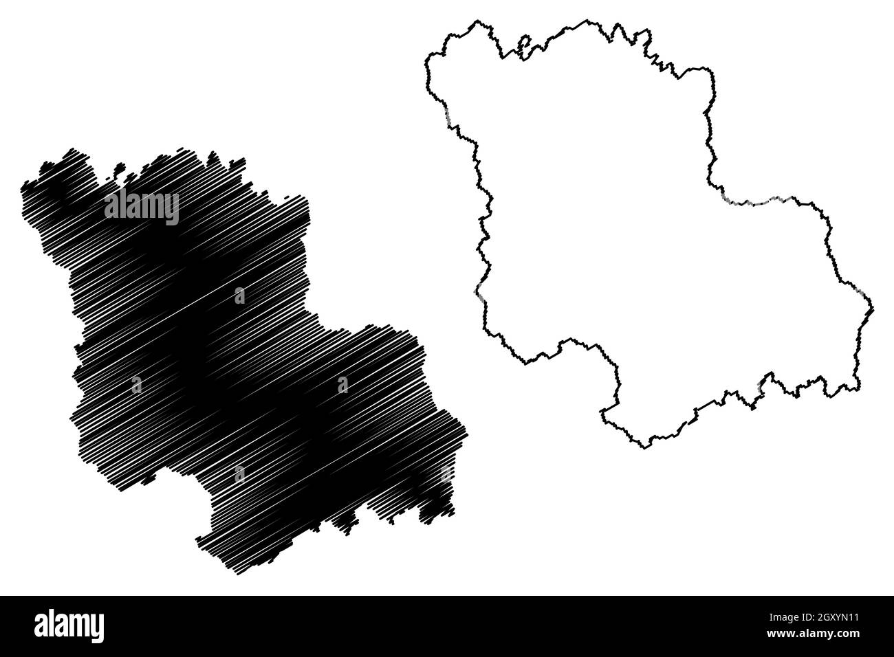 Jodhpur district (Rajasthan State, Republic of India) map vector ...