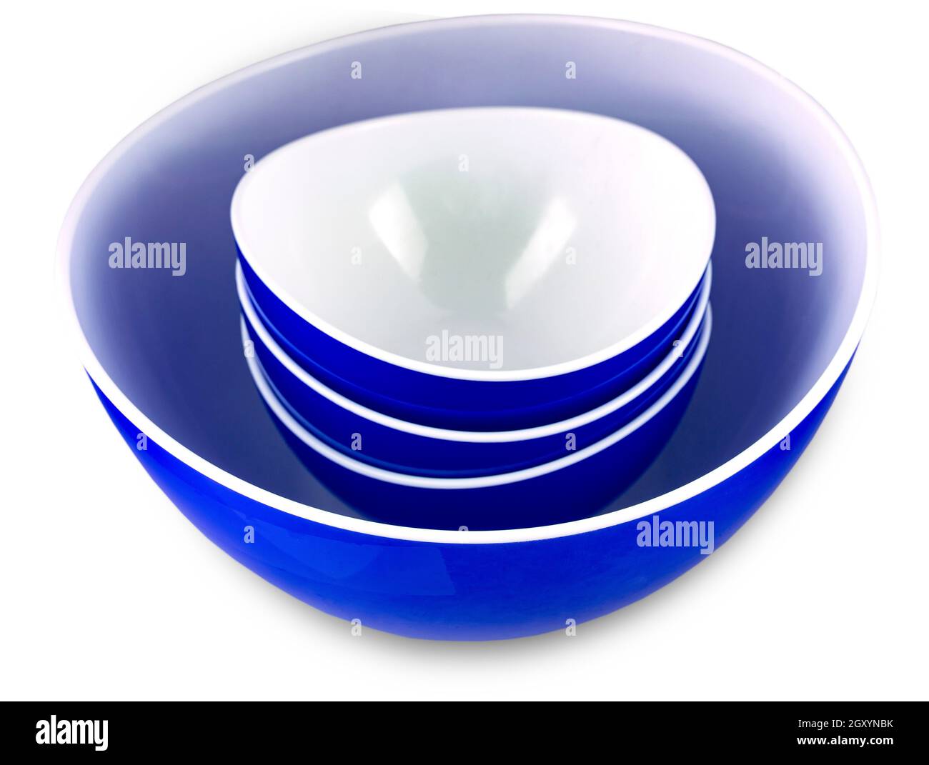 The close up blue bowl isolated on white background Stock Photo - Alamy