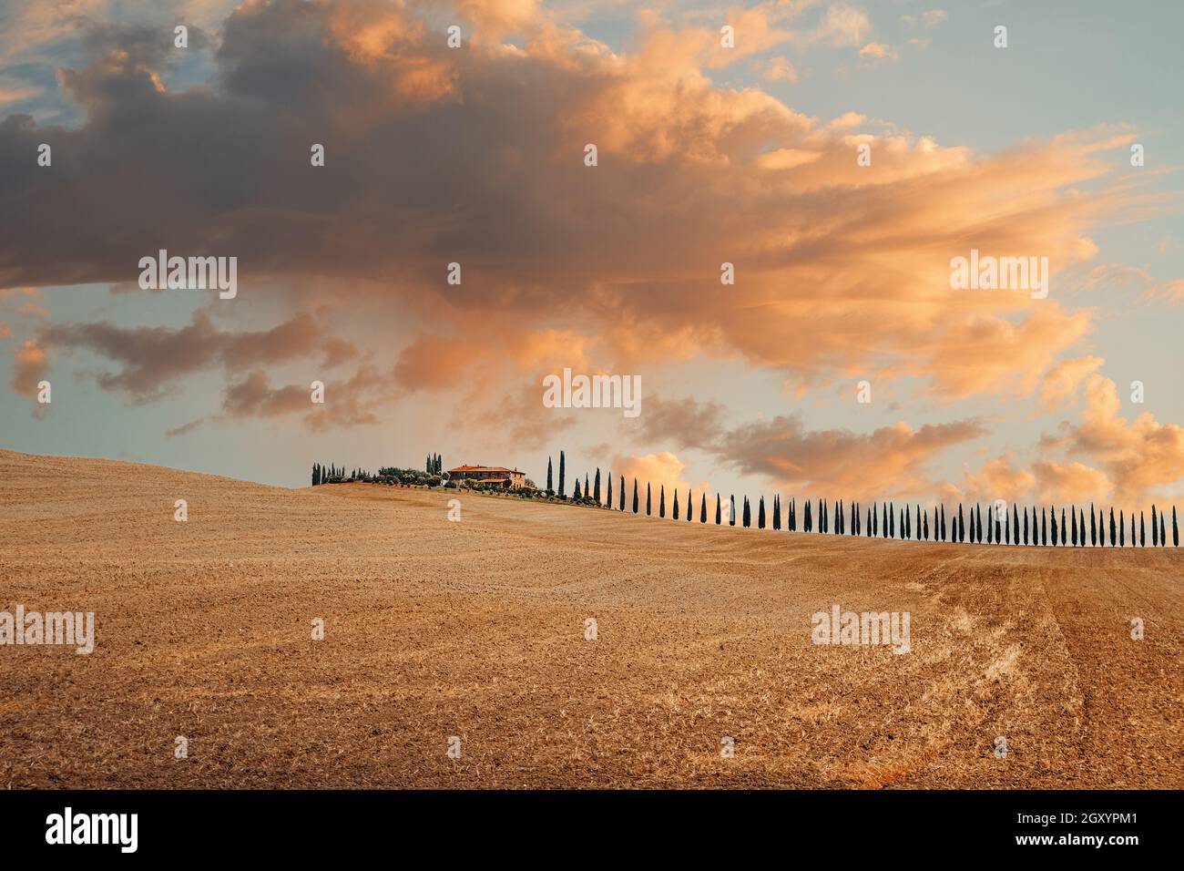 Beautiful landscape scenery of Tuscany in Italy, Val d’Orcia Stock ...
