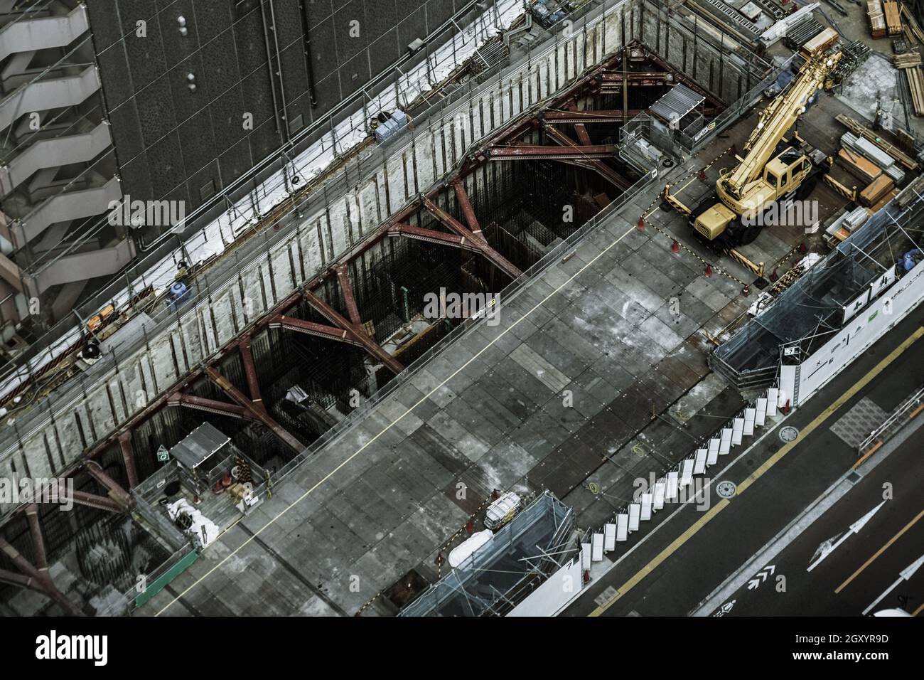 Construction construction site of a high-rise building. Shooting ...