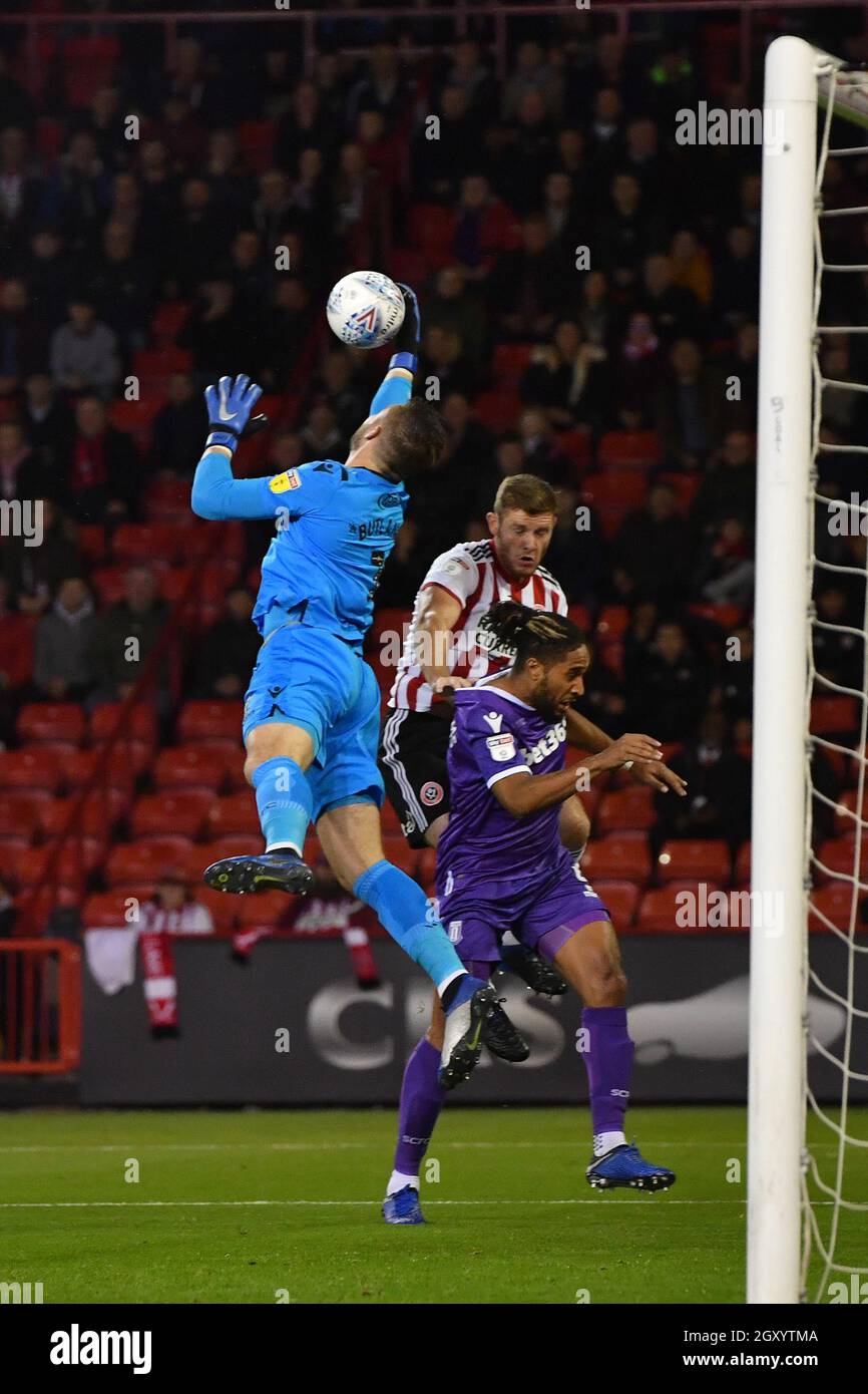Stoke City goalkeeper Jack Butland makes a save Stock Photo - Alamy