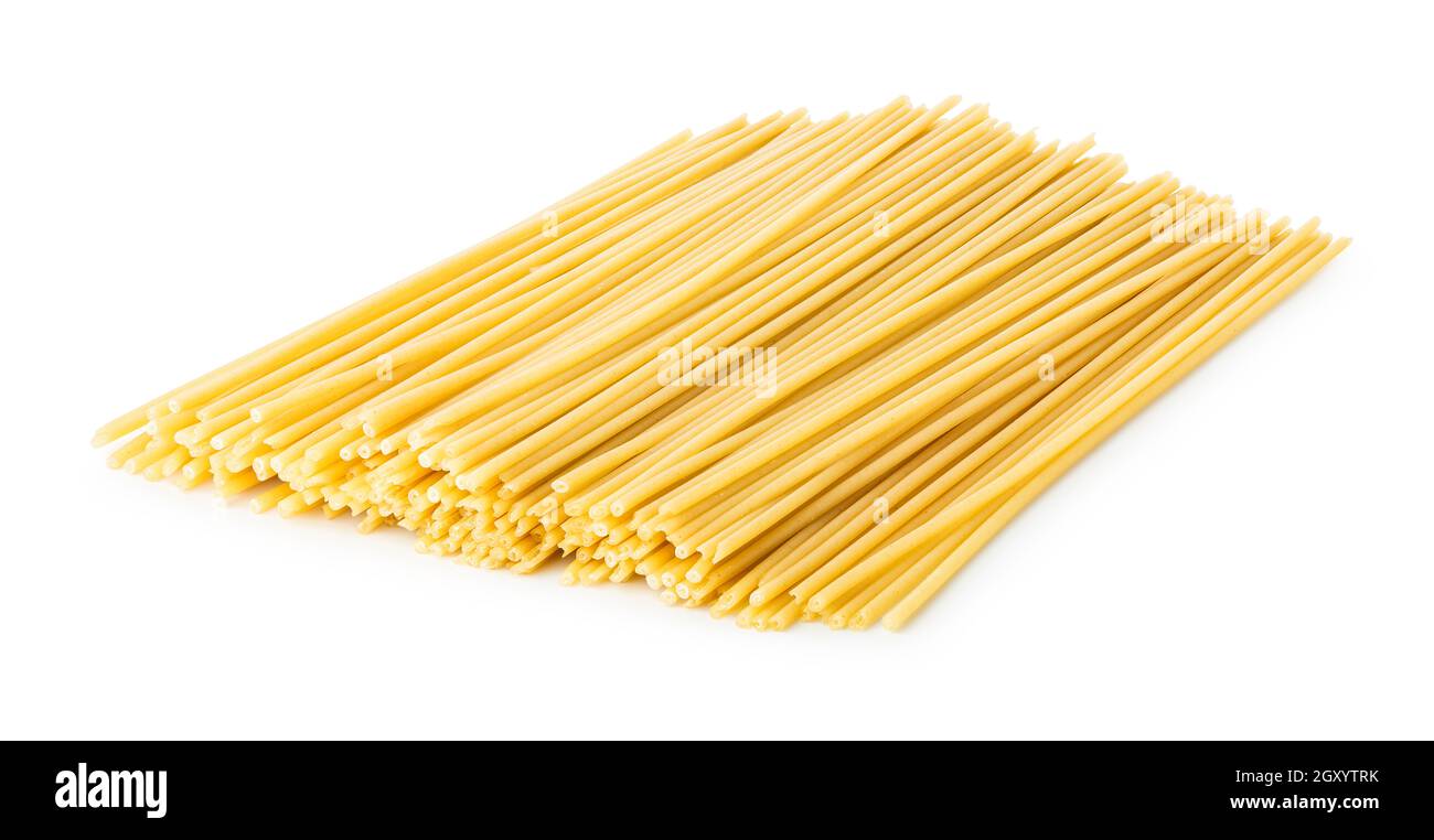 Raw slim spaghetti isolated on a white background Stock Photo - Alamy