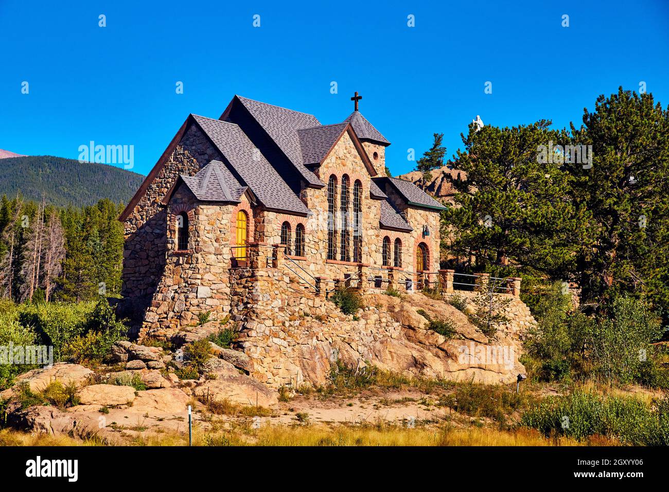 Religious building Christianity in desert mountains Stock Photo - Alamy