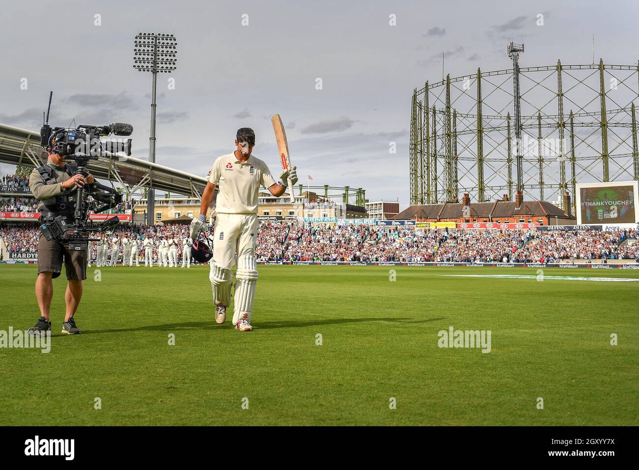 England’s Alastair Cook walks off the field for the final time after ...