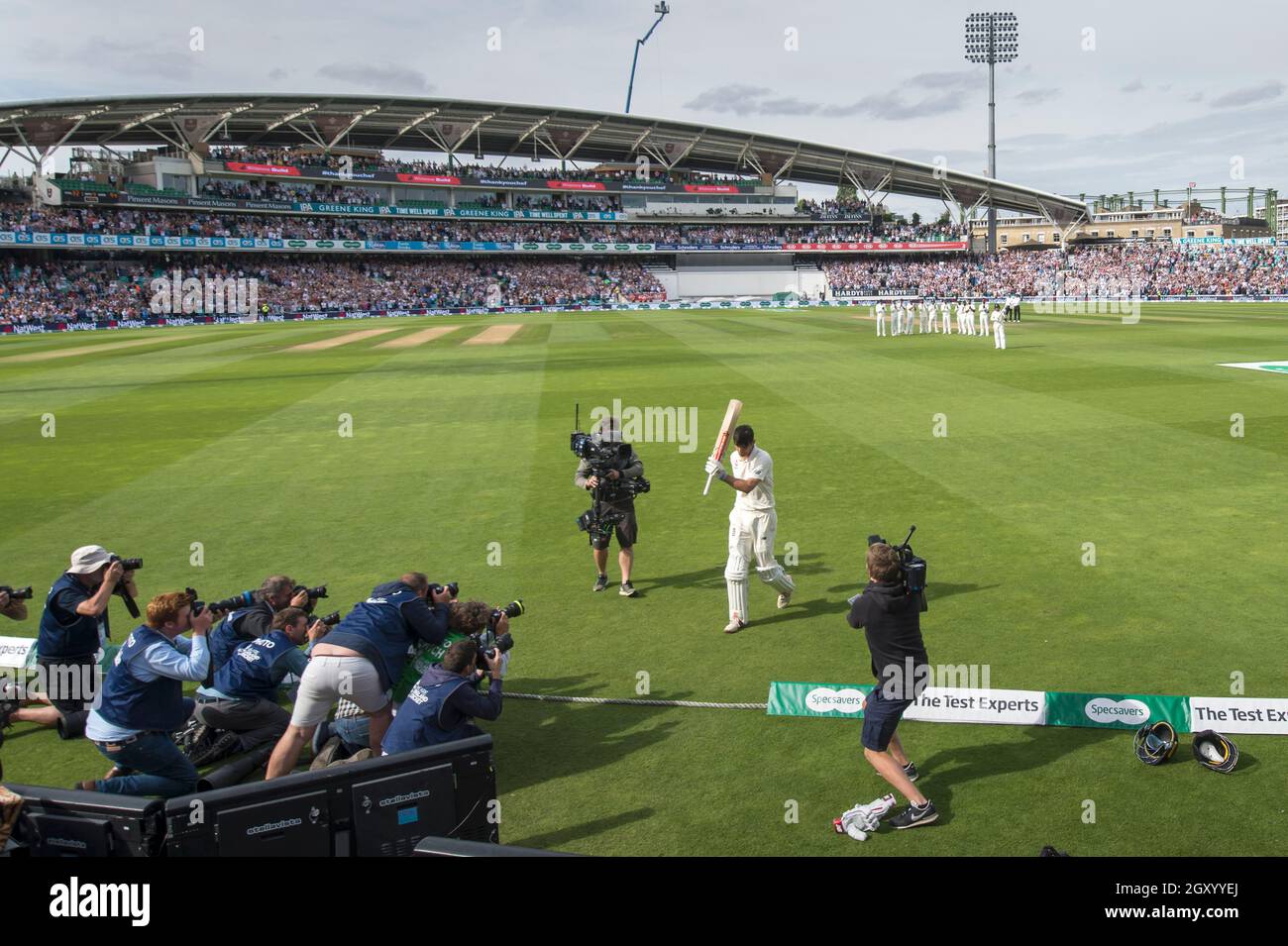 England’s Alastair Cook walks off the field for the final time after ...