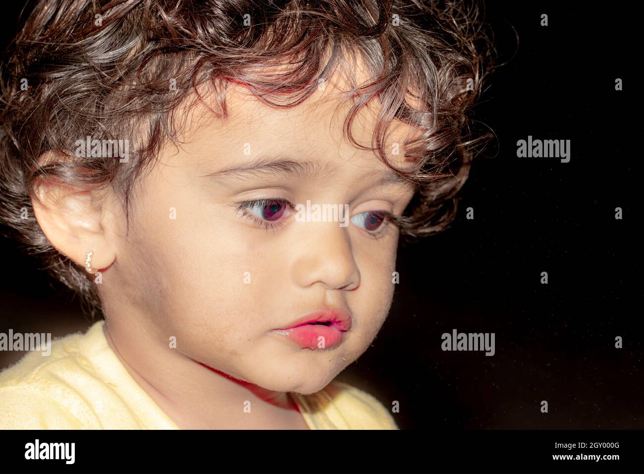 Close up face photo of beautiful cute little Hindu cute Indian boy baby ...