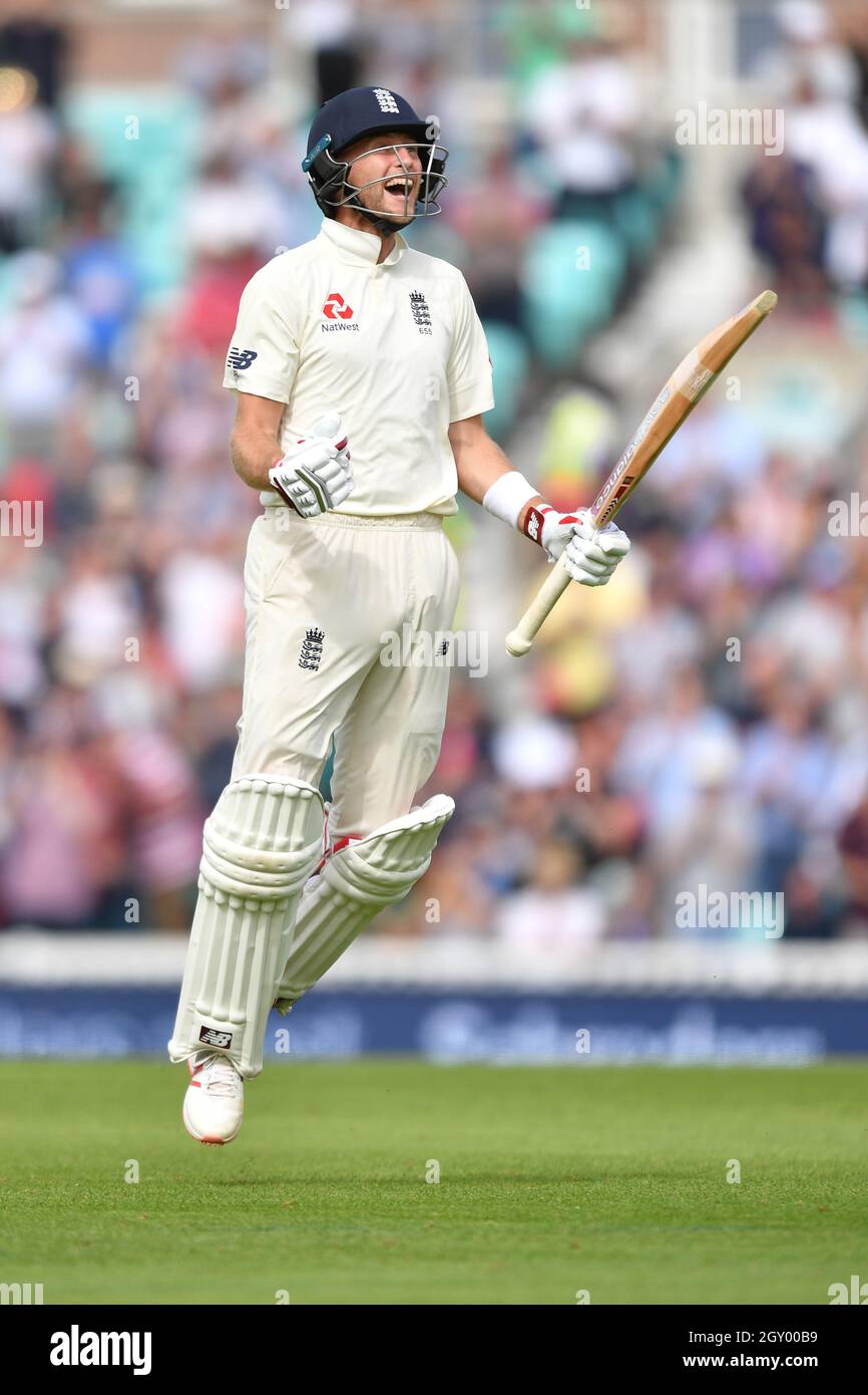 England’s captain Joe Root celebrates scoring 100 not out during the ...