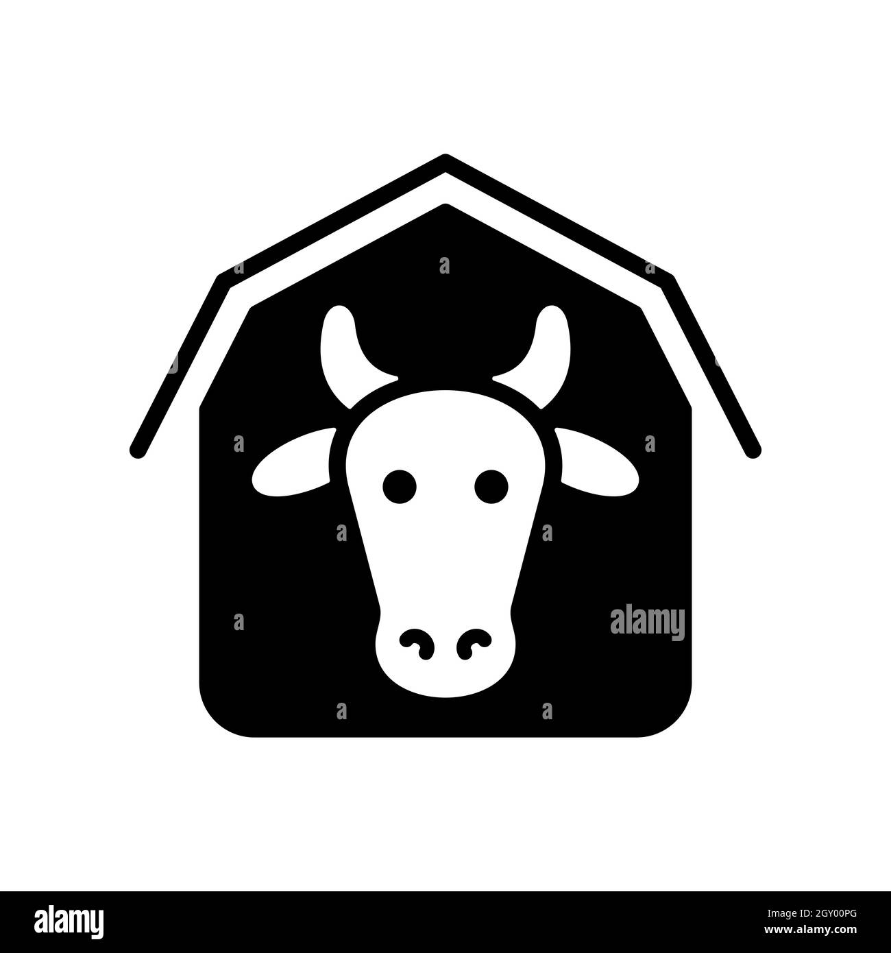Cowshed glyph icon. Farm animal sign. Graph symbol for your web site ...